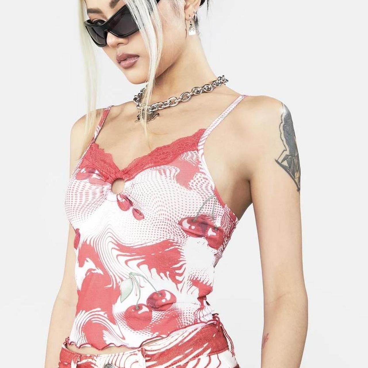 Brand new Jaded London red cherry top. Size 6.... - Depop