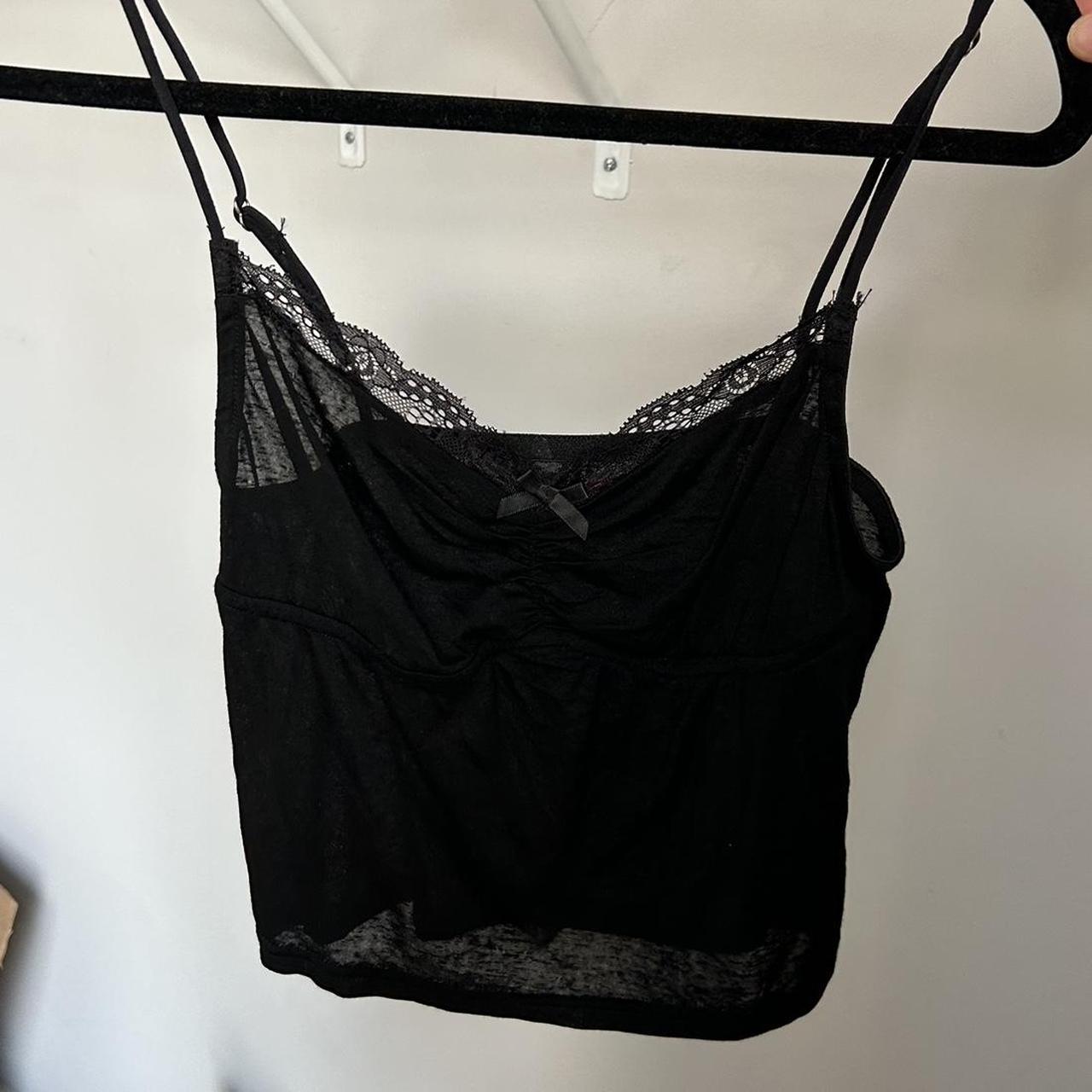 Cute Lacey edikted tank with little bow, worn once... - Depop