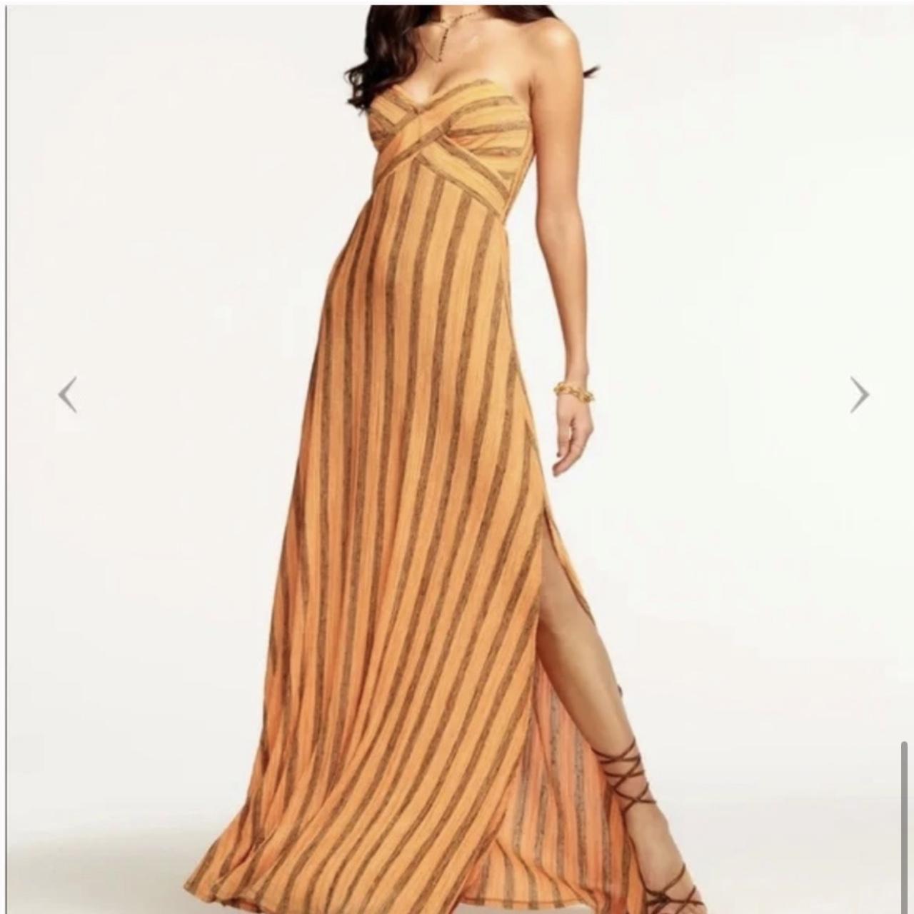 Ramy Brook Strapless Maxi Dress In Yellow Depop