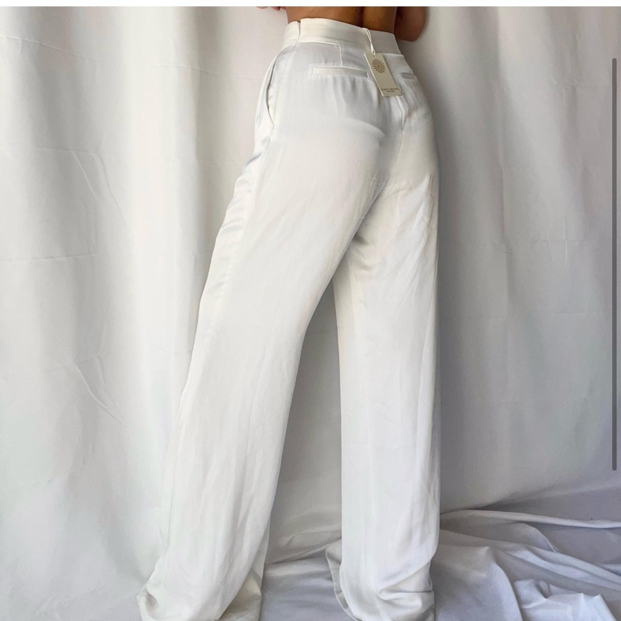 Ramy Brook Satin Iris Pants in Cream NWT. Retail:... - Depop