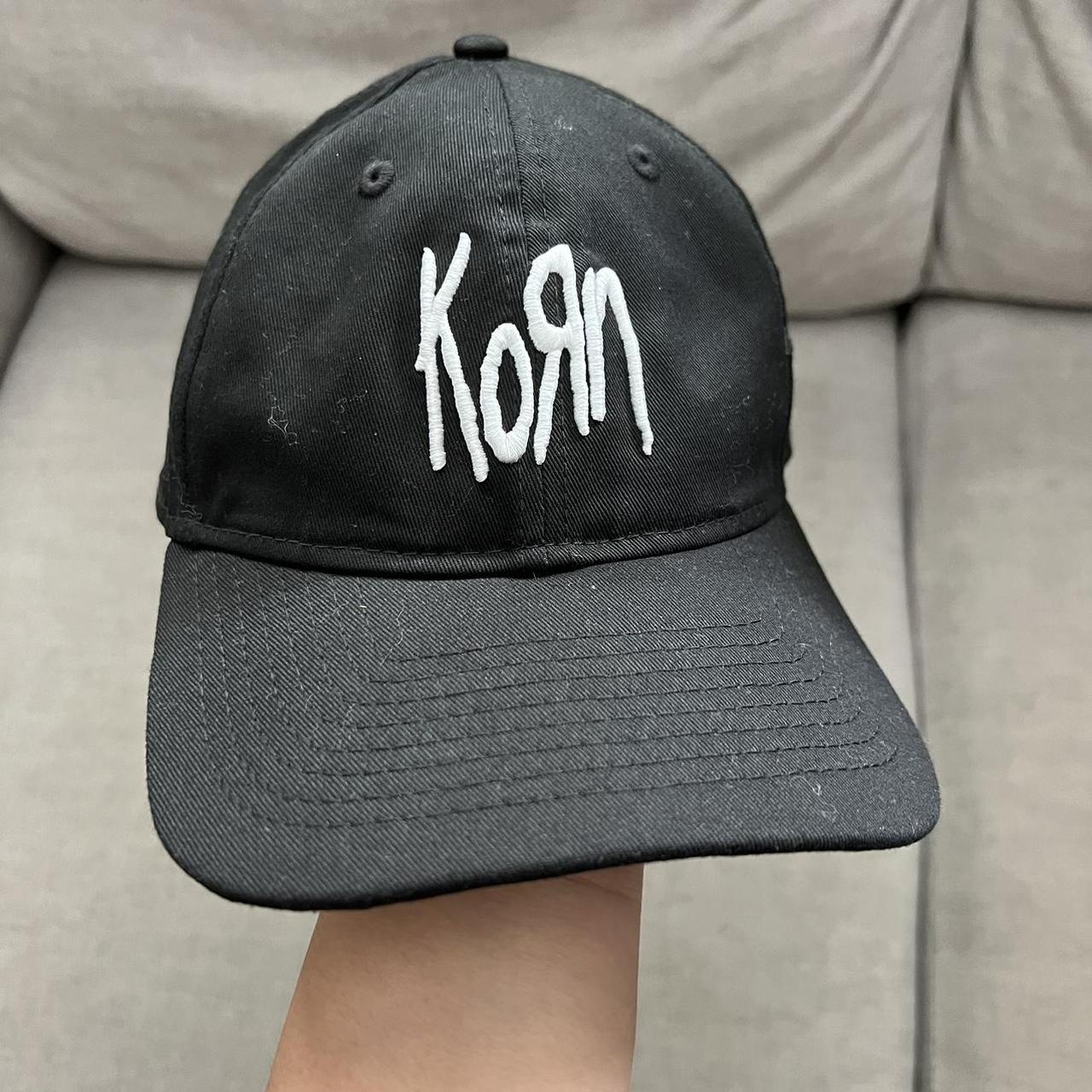 KORN x Pleasures collab Black Korn Hat Cap - Depop