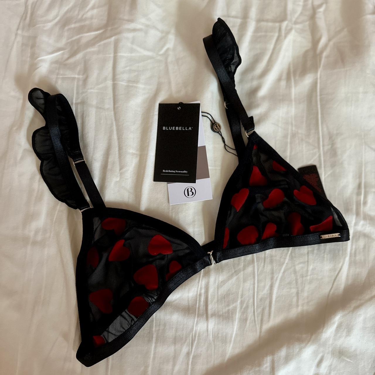 Bluebella Heart Bralette ♡ Black mesh bralette with... - Depop
