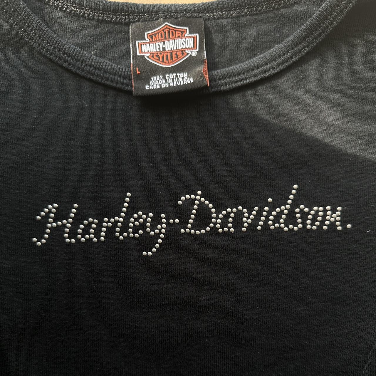 Harley Davidson bedazzled Tee 🧡 size large can fit... - Depop