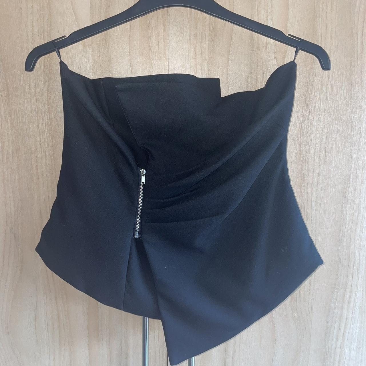Zara black zip corset top Brand new never... - Depop