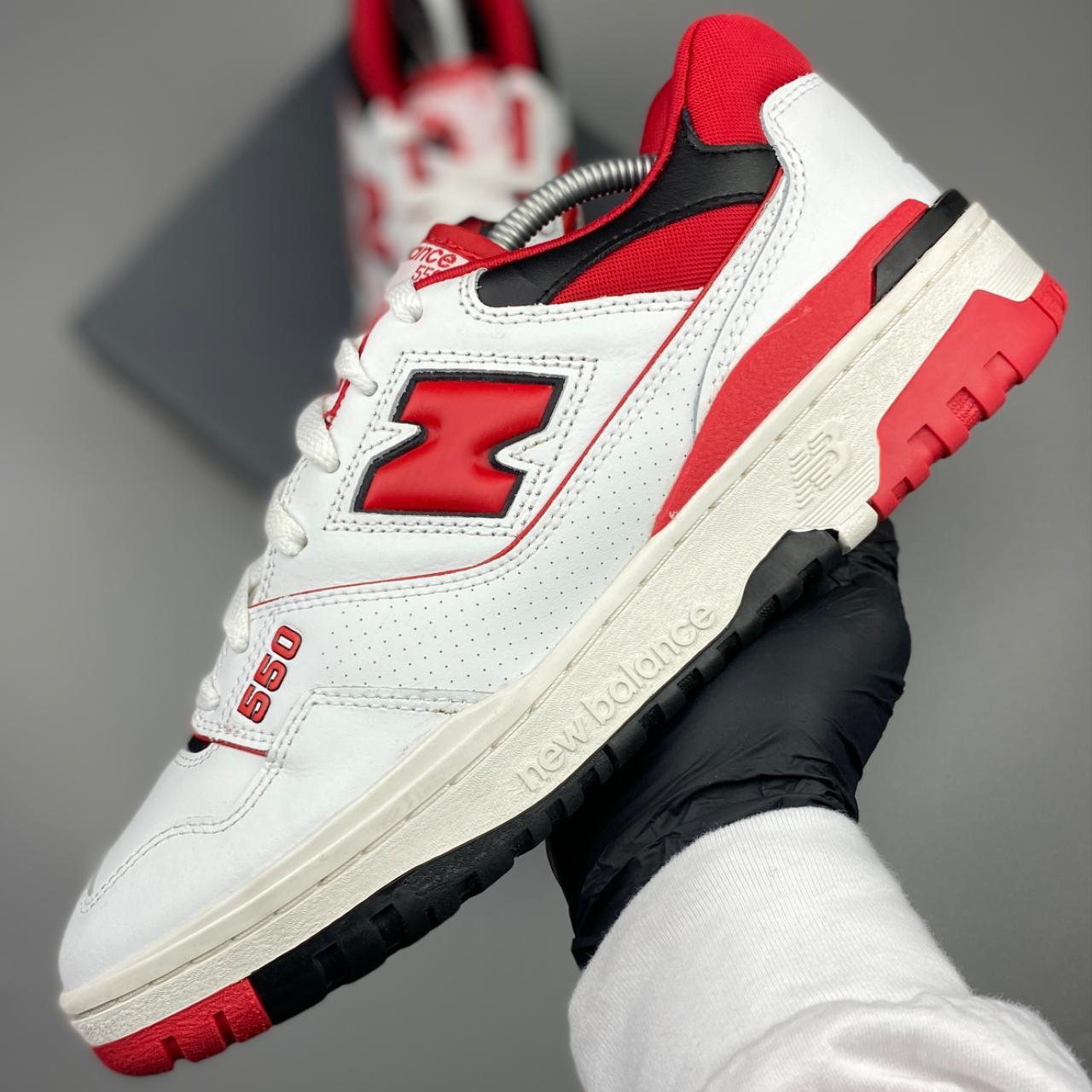 New Balance Men's Red and White Trainers | Depop