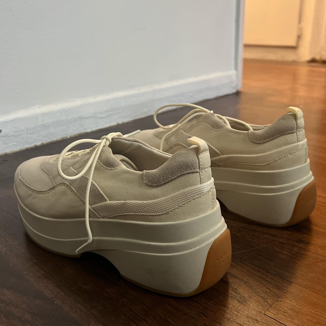Vagabond platform sneakers in an off-white cream... - Depop