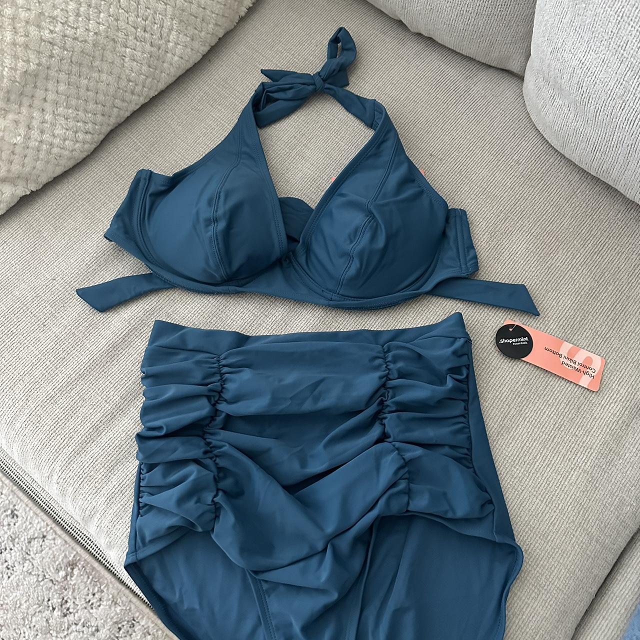Shapermint halter bikini top and high waisted swim... - Depop