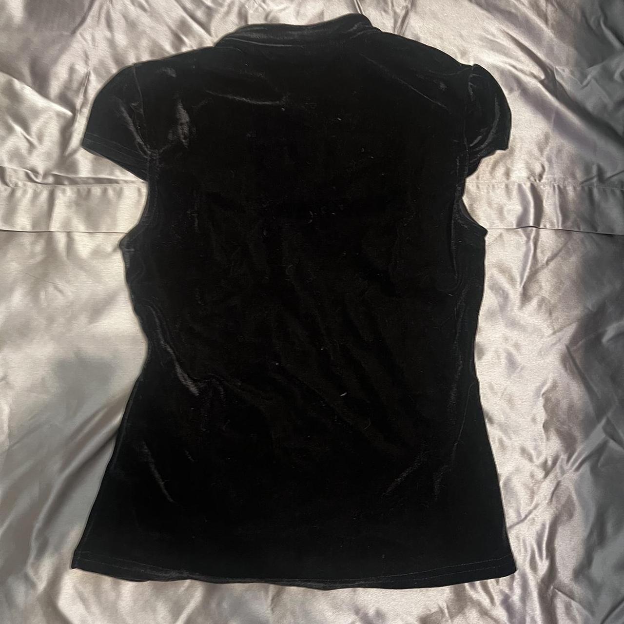 killstar black velvet top with mesh and ruffle... - Depop