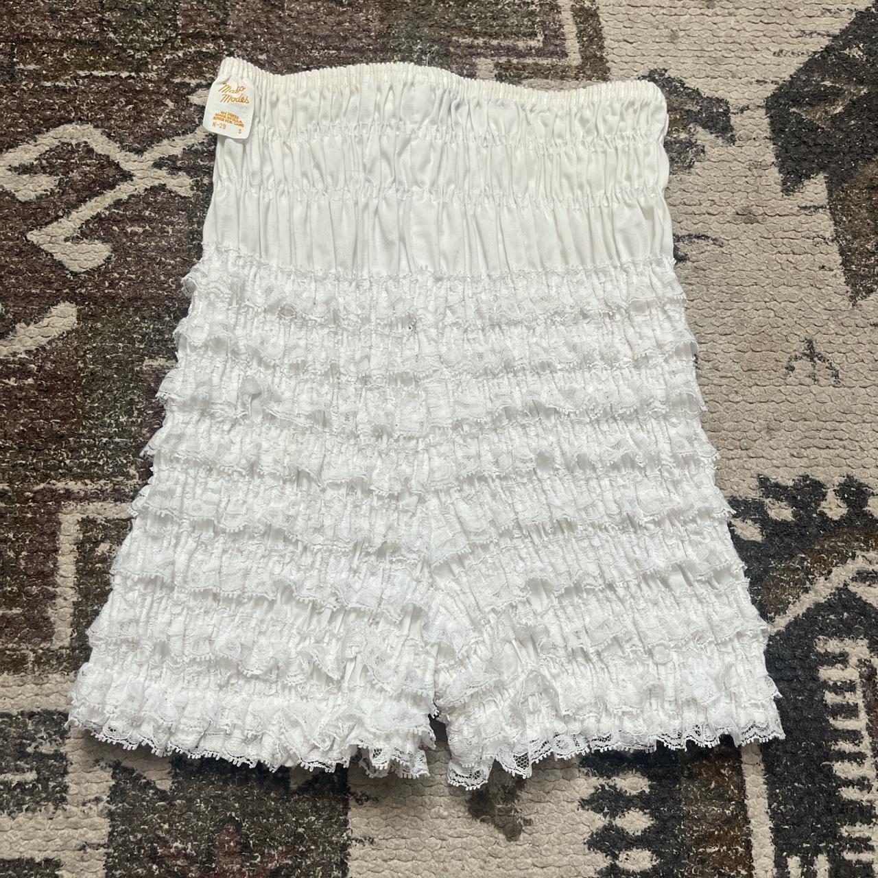 Malco models vintage inspired ruffle white bloomer... - Depop