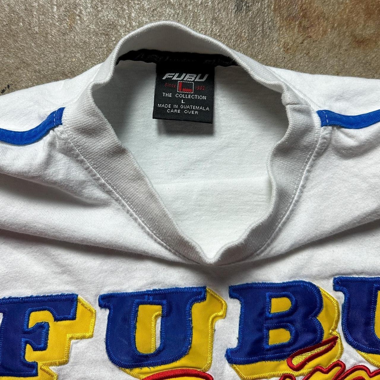 90s vintage fubu racing t shirt cut n sew boxy Y2K... - Depop