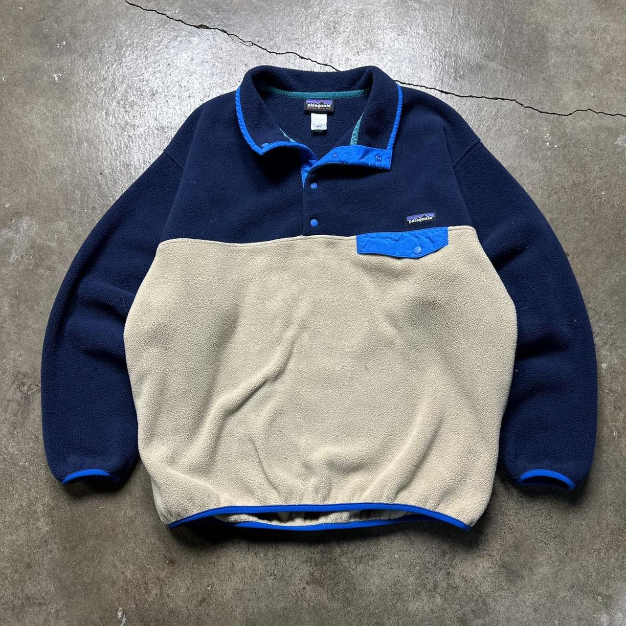 Patagonia two tone synchilla fleece 2014 navy +... - Depop