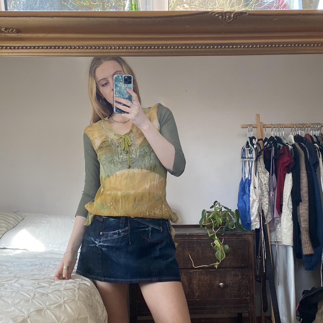 Whimsical fairy core y2k top green colour way Seen... - Depop