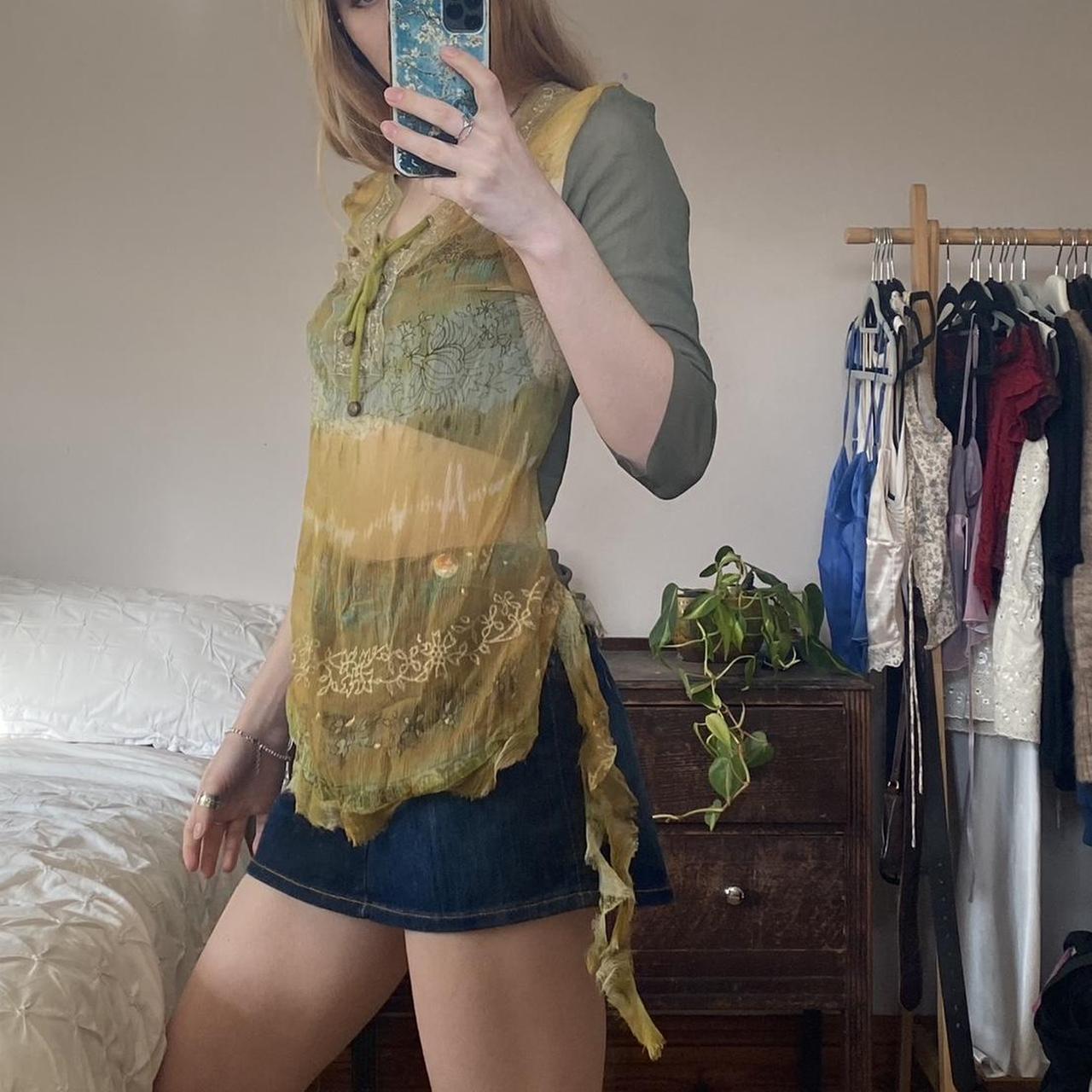 Whimsical fairy core y2k top green colour way Seen... - Depop