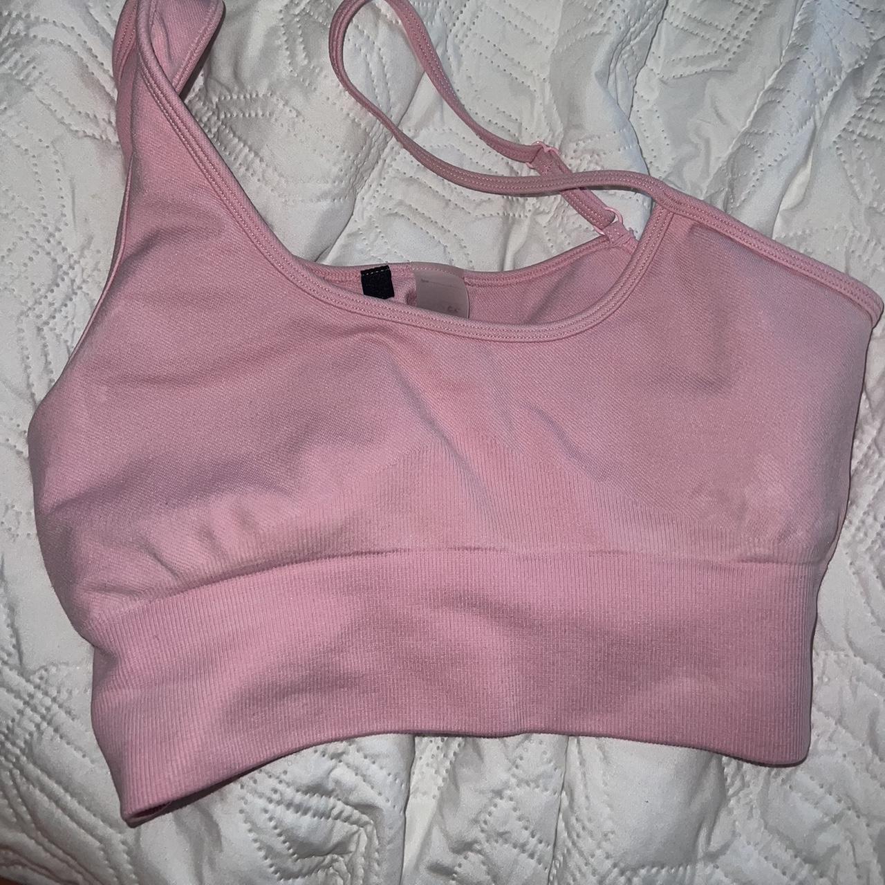 Pink Bo And Tee Sports Bra Size Small Worn Couple Depop