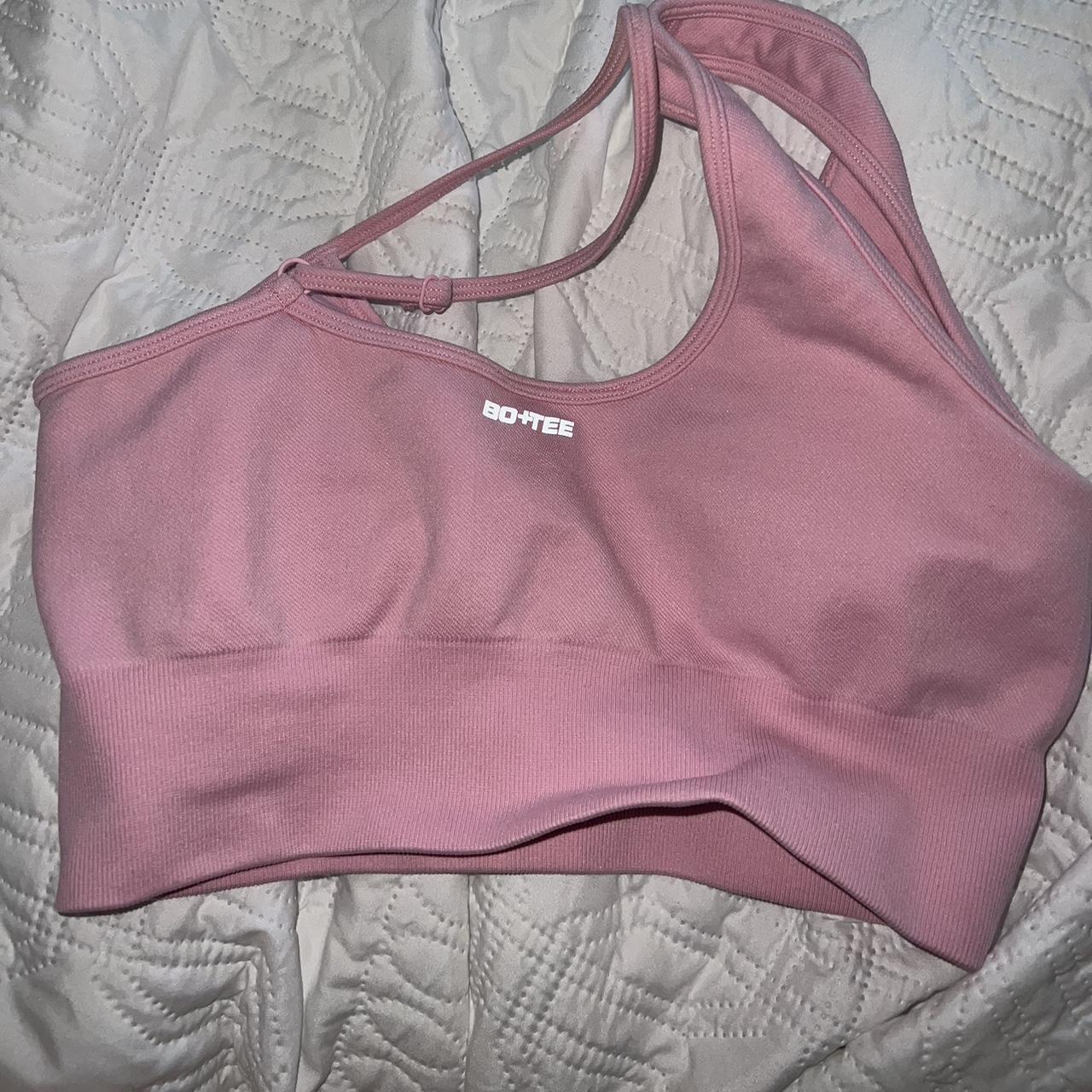 Pink Bo And Tee Sports Bra Size Small Worn Couple Depop