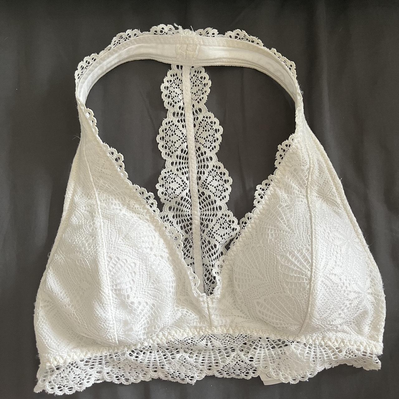 White Gilly Hicks lace bralette - Depop