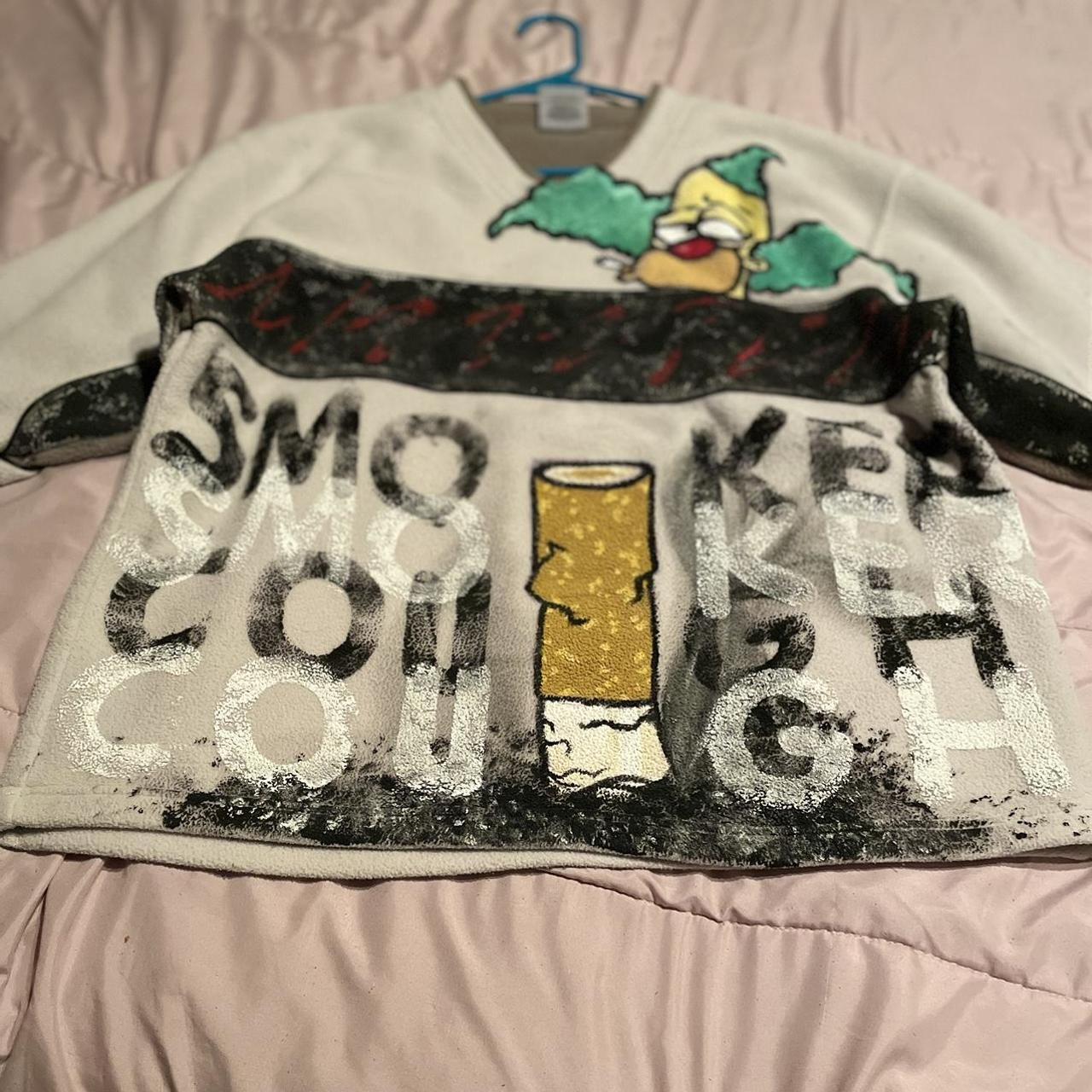 The Simpsons Krusty the Clown V-Neck Sweater (Smoker... - Depop