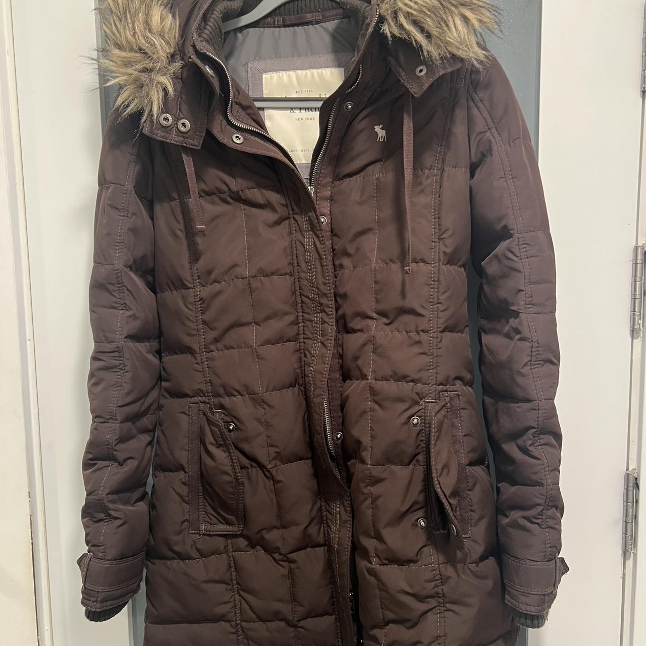 Abercrombie & Fitch Jacket Womens Large Brown Full... | Depop