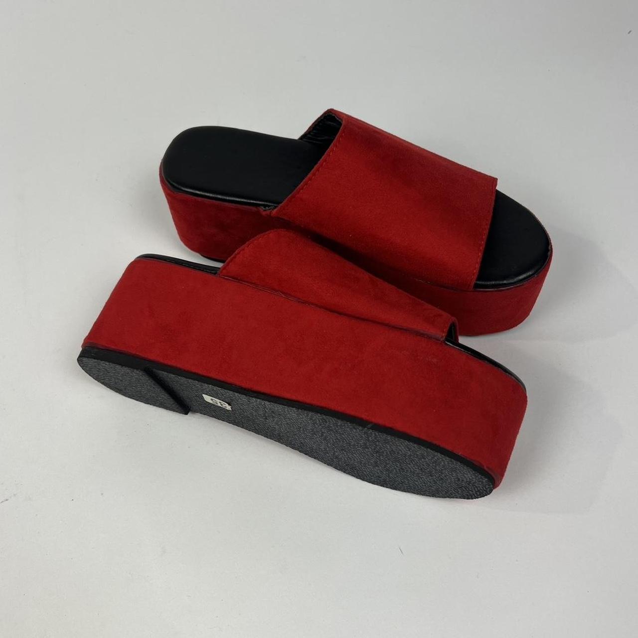 Vintage red platform slides 🥵🥵🥵 90s chunky platforms... - Depop