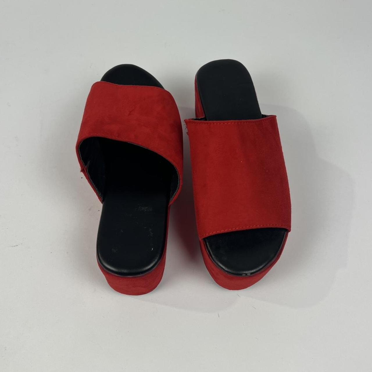 Vintage red platform slides 🥵🥵🥵 90s chunky platforms... - Depop