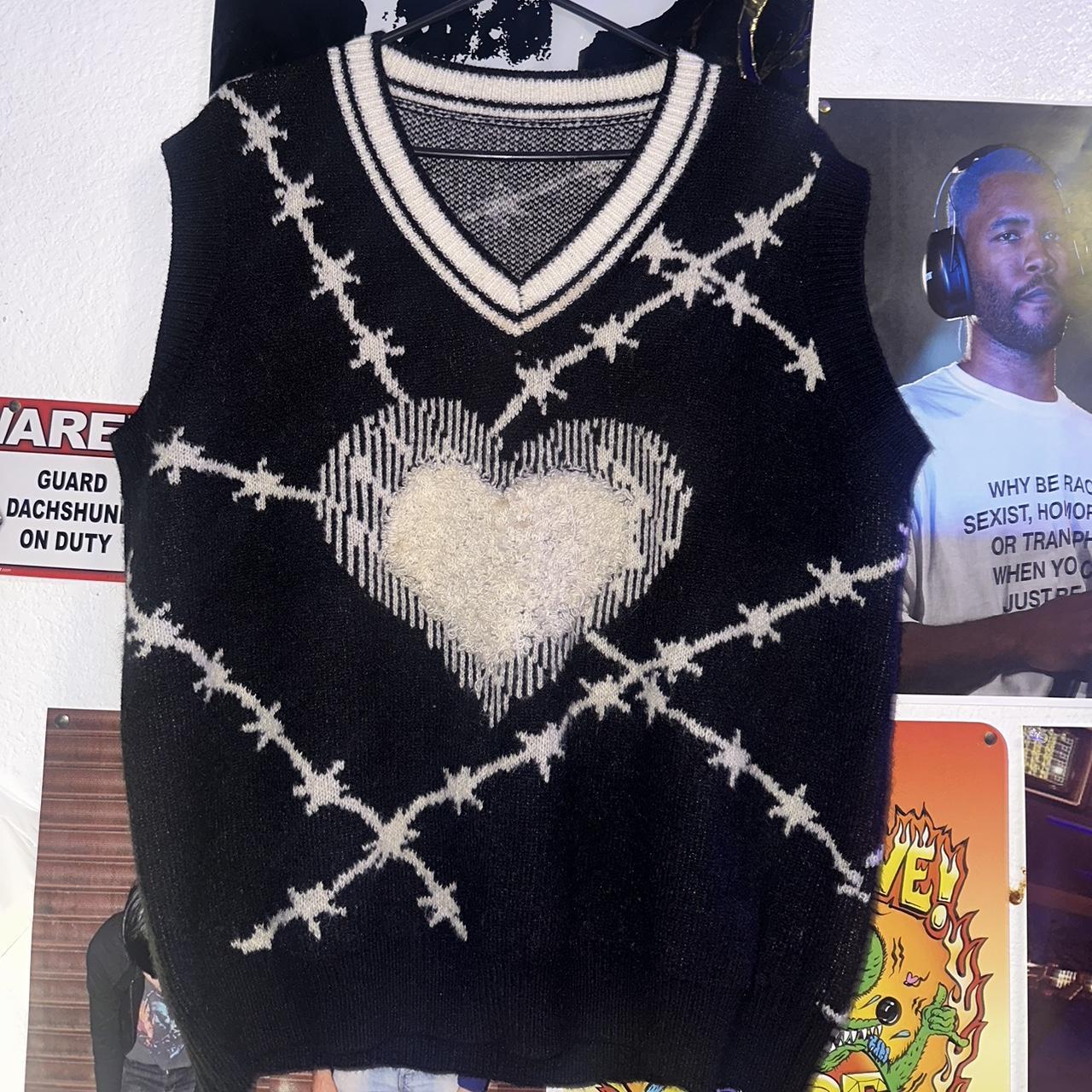 Dope heart/barbed wire sweater vest No flaws! Fits... - Depop