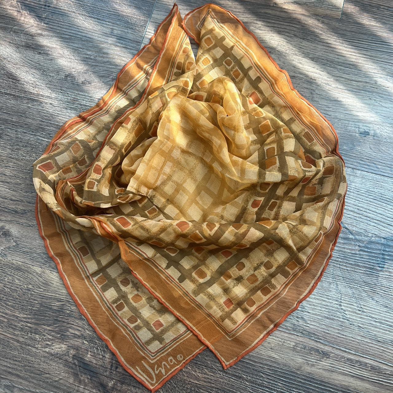 Vintage Vera scarf bandana orange yellow - Depop