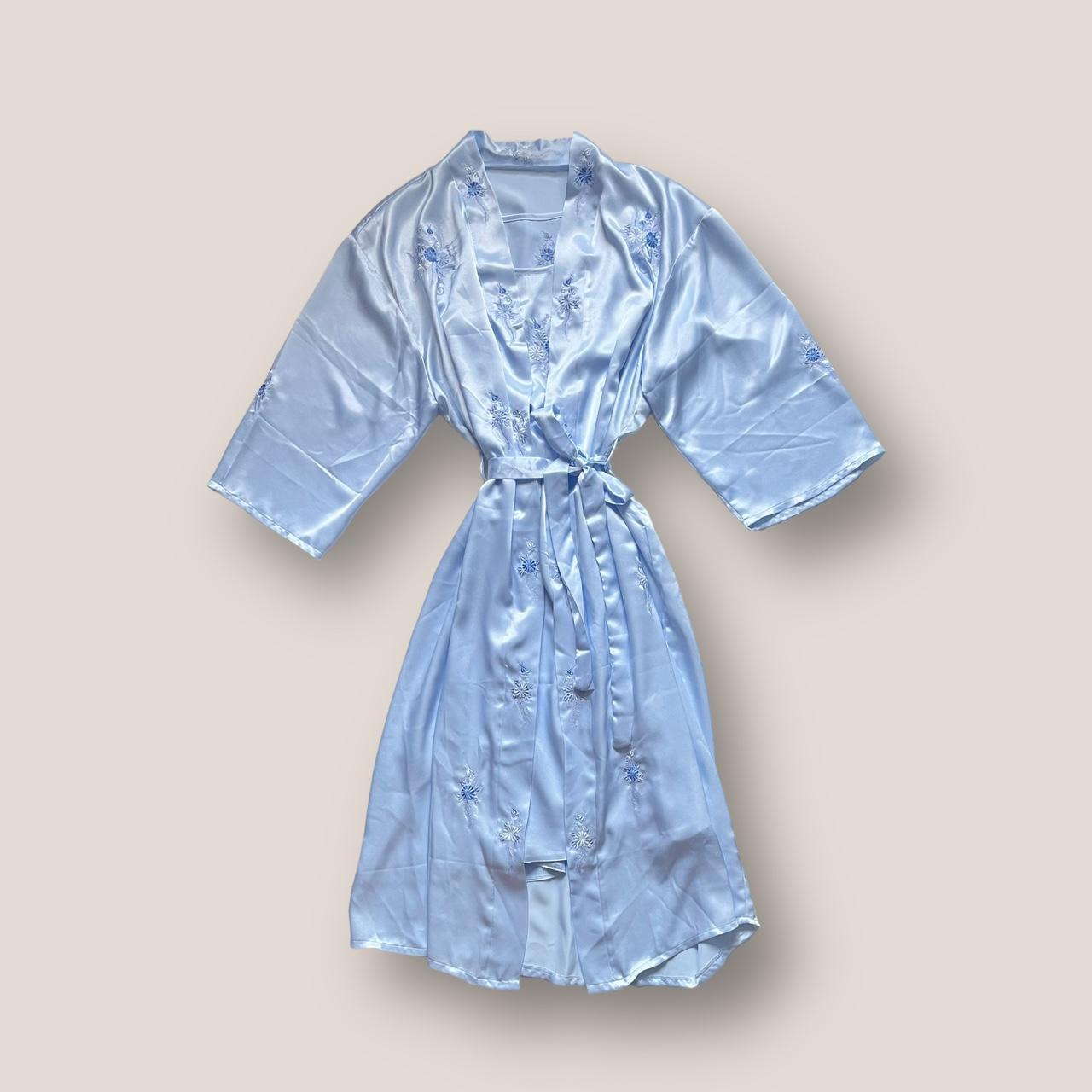 🍸👡 Vintage 90s embroidered satin slip and robe... - Depop