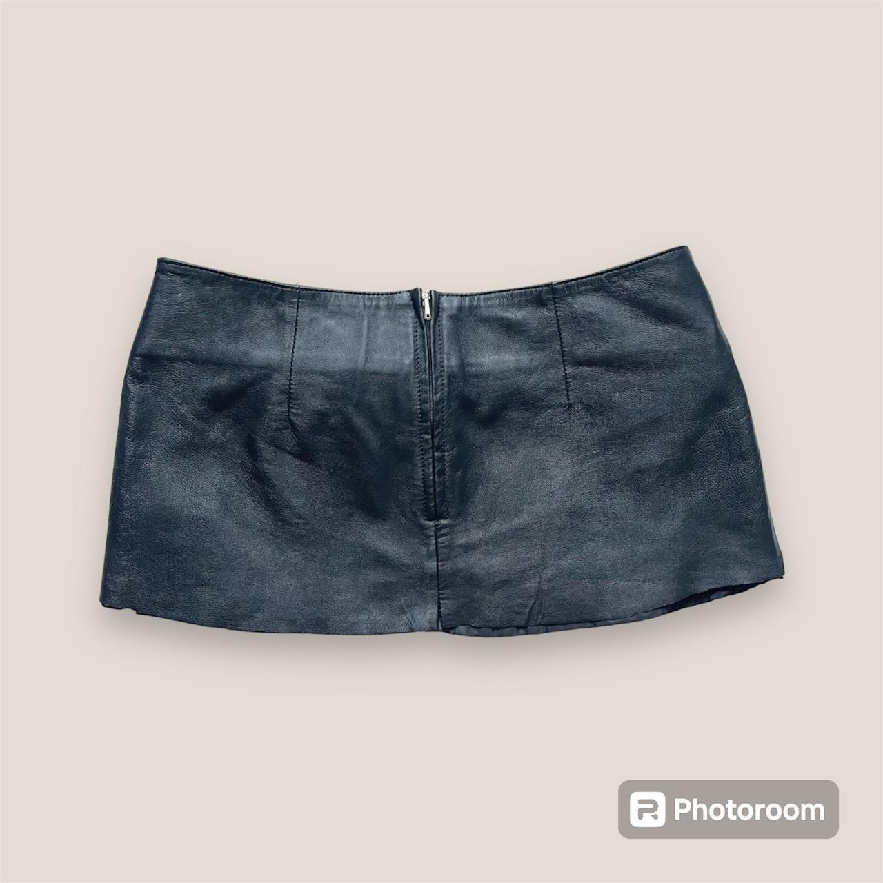 🥀🍸 Vintage y2k Claude Lamont leather micro cut off... - Depop