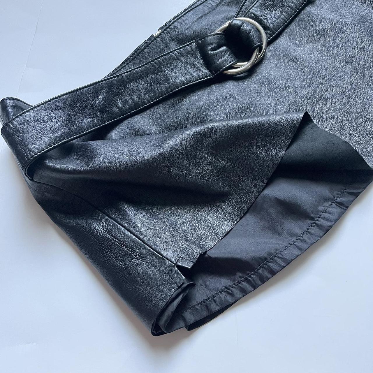 🥀🍸 Vintage y2k Claude Lamont leather micro cut off... - Depop