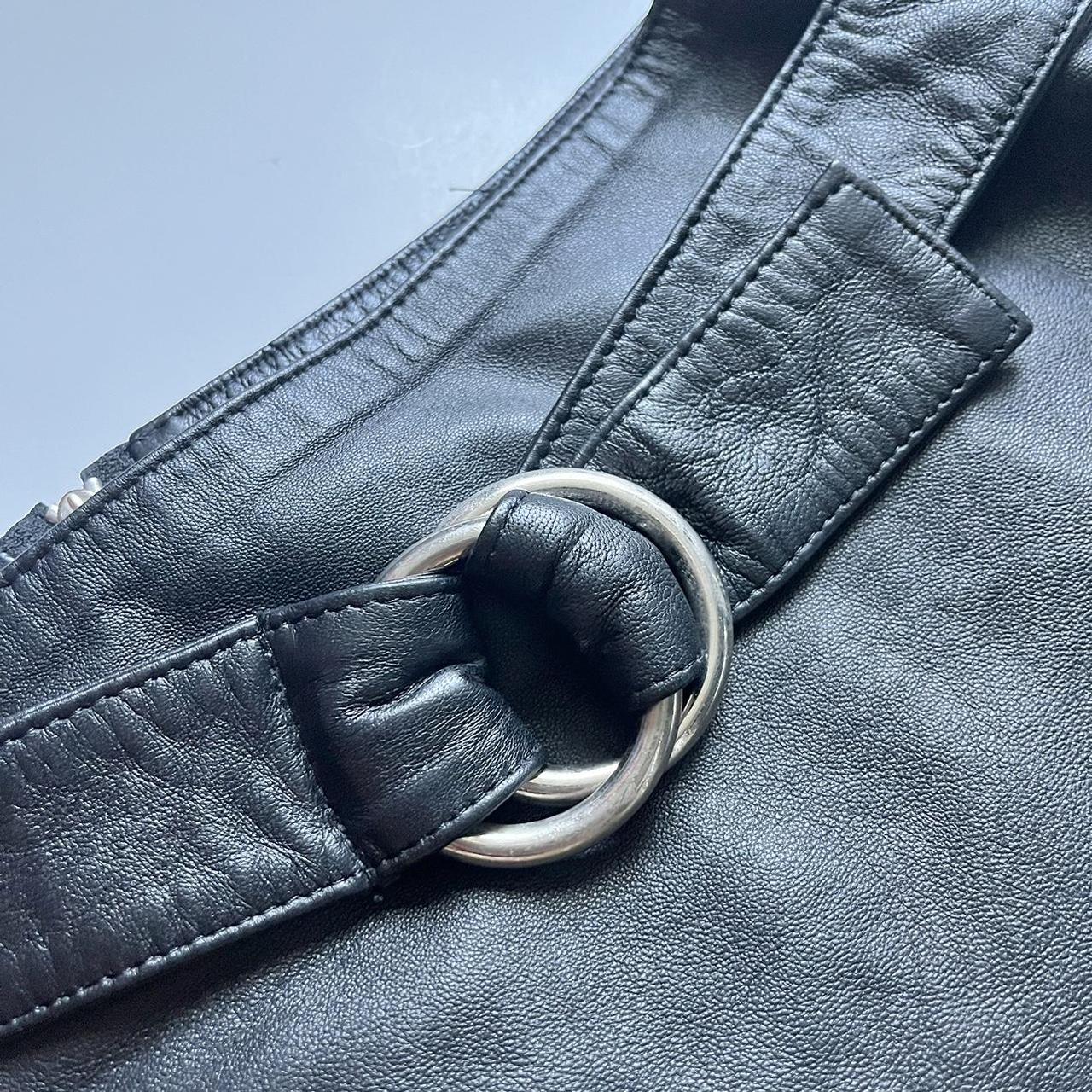 🥀🍸 Vintage y2k Claude Lamont leather micro cut off... - Depop