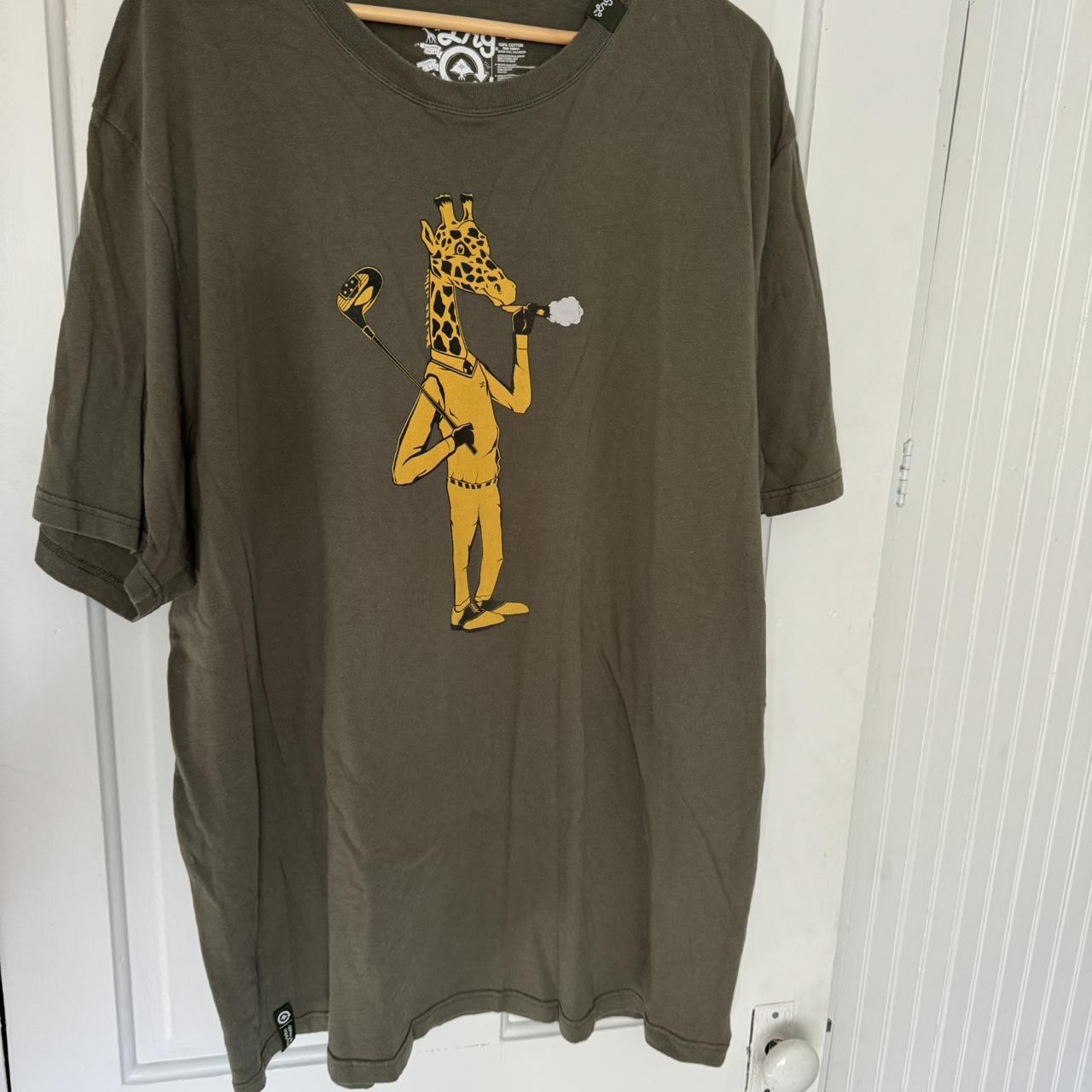 Men’s LRG Giraffe golfing olive t-shirt Size: 4XL... - Depop