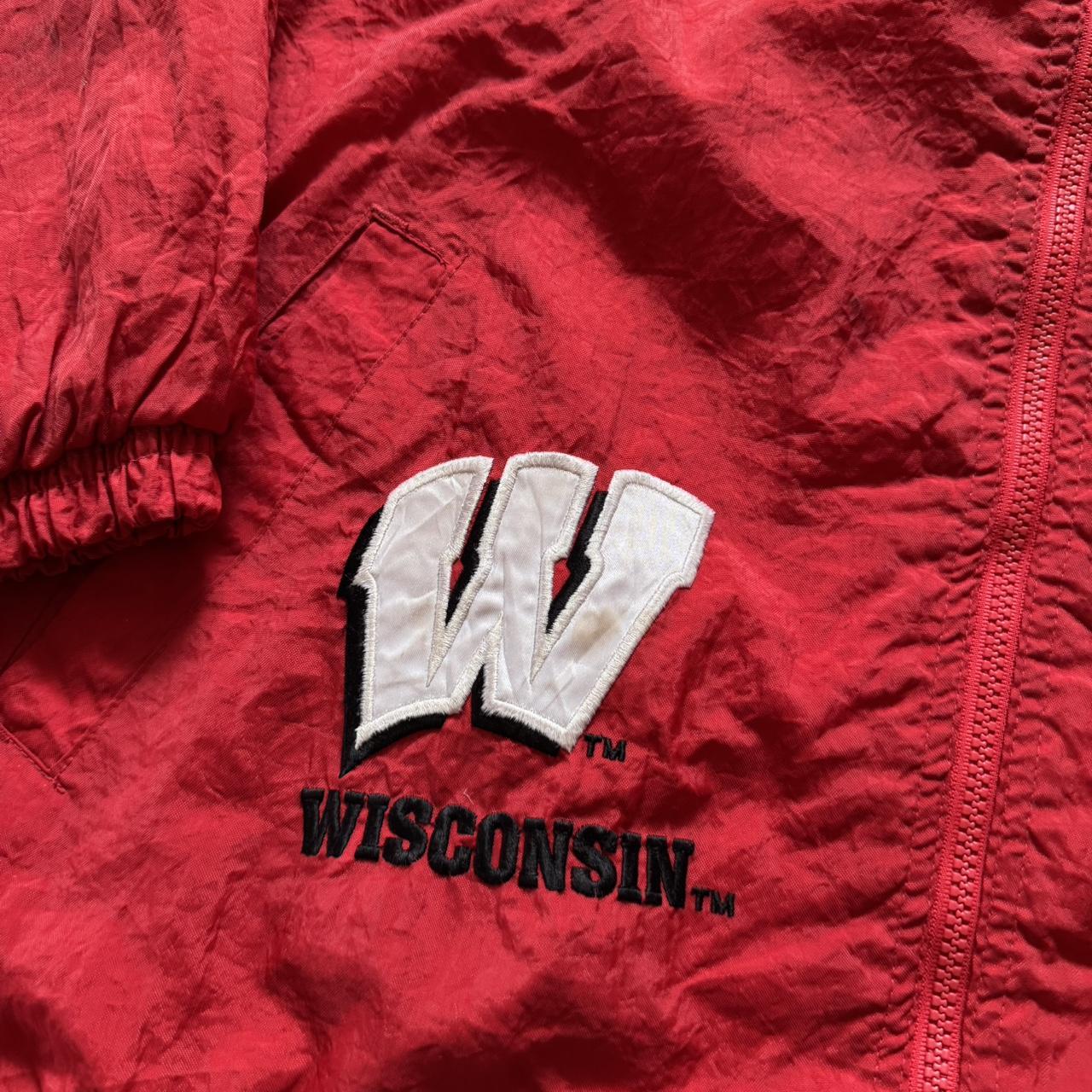Vintage 90s University of Wisconsin Starter full zip... | Depop