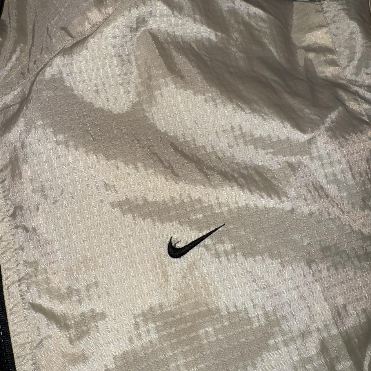 Vintage 90s Nike shell track jacket in beige Size... | Depop