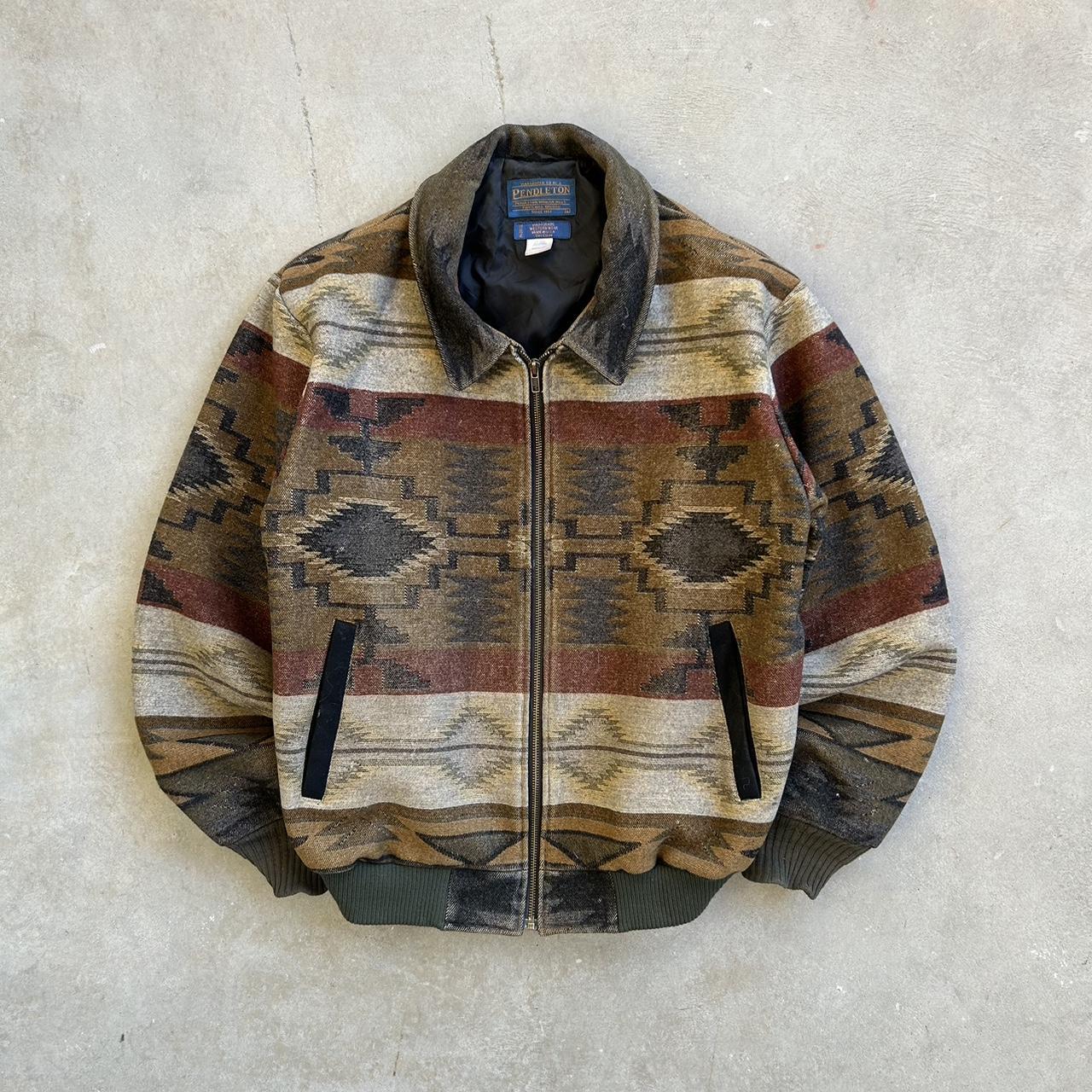 Vintage Pendleton 80s Wool Navajo Bomber Jacket size... | Depop