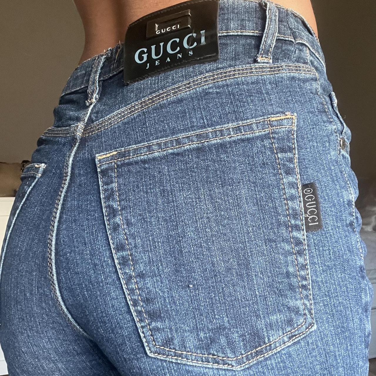 authentic vintage straight leg dark wash Gucci... - Depop