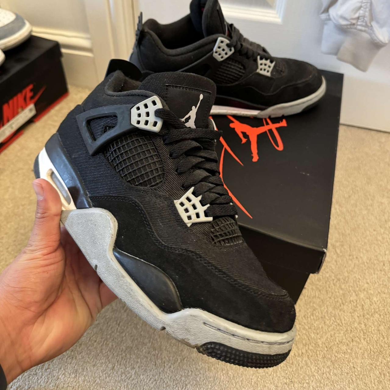 Nike Jordan 4s retro SE black canvas, worn a couple... - Depop