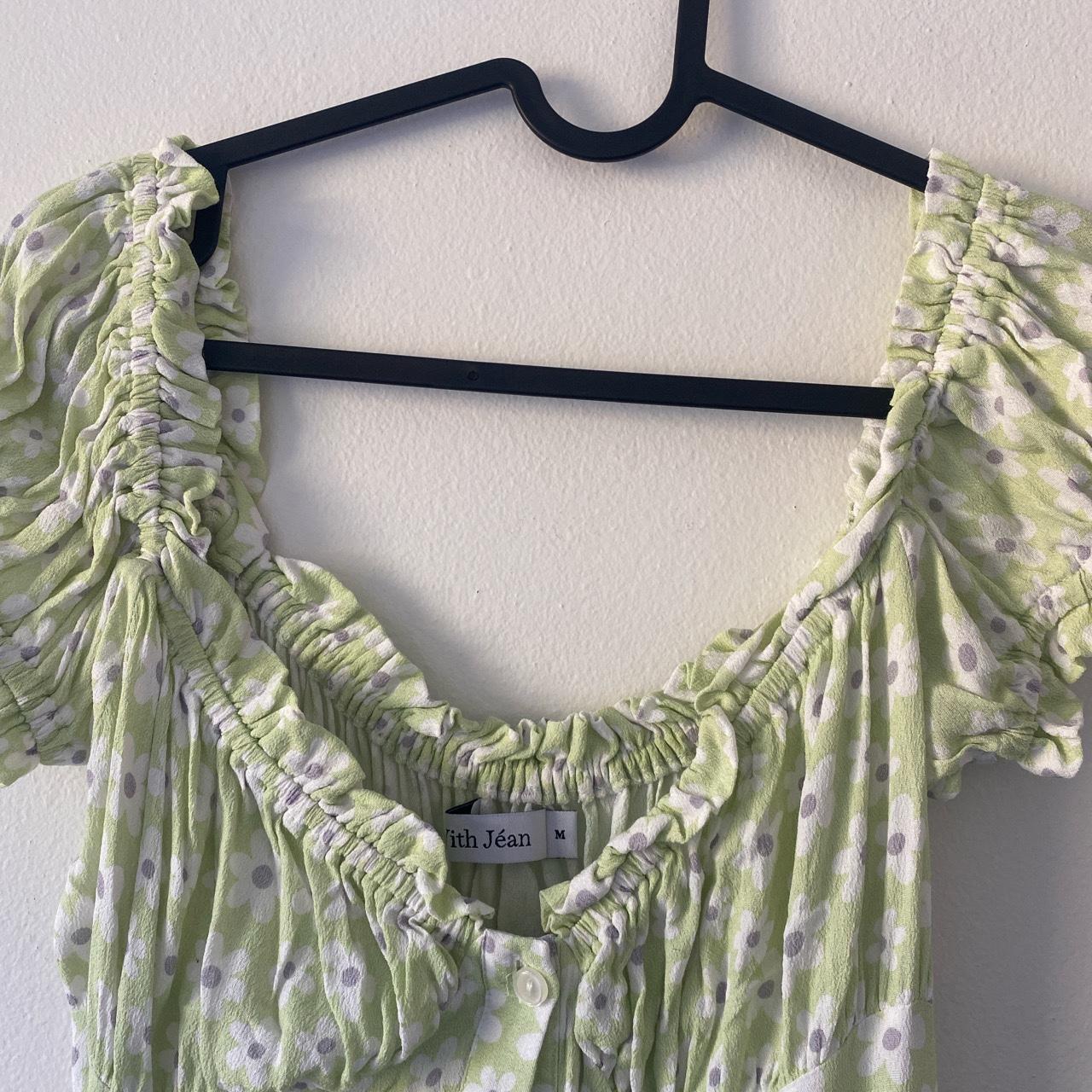 With Jean Isabelle Green Mini Dress Size M Great... - Depop