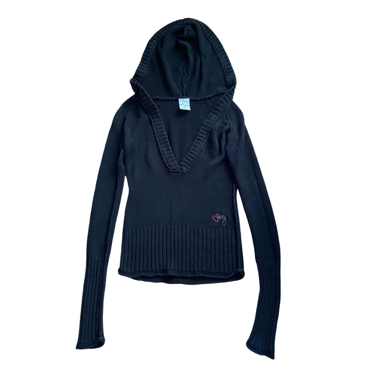 y2k roxy sweater ️ size: xs hooded sweater with a... - Depop