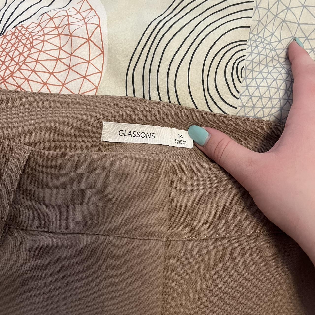 Glassons Wide Leg Suit Pants Tan colour Size AU... - Depop