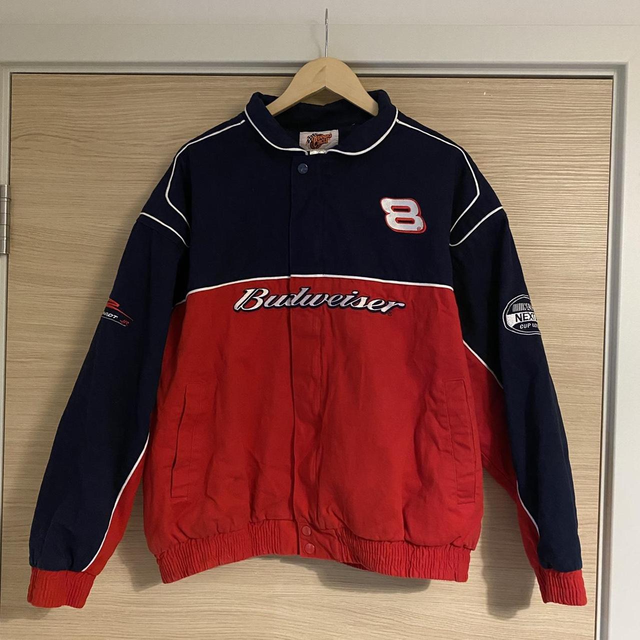 NASCAR Men's Navy and Red Jacket | Depop