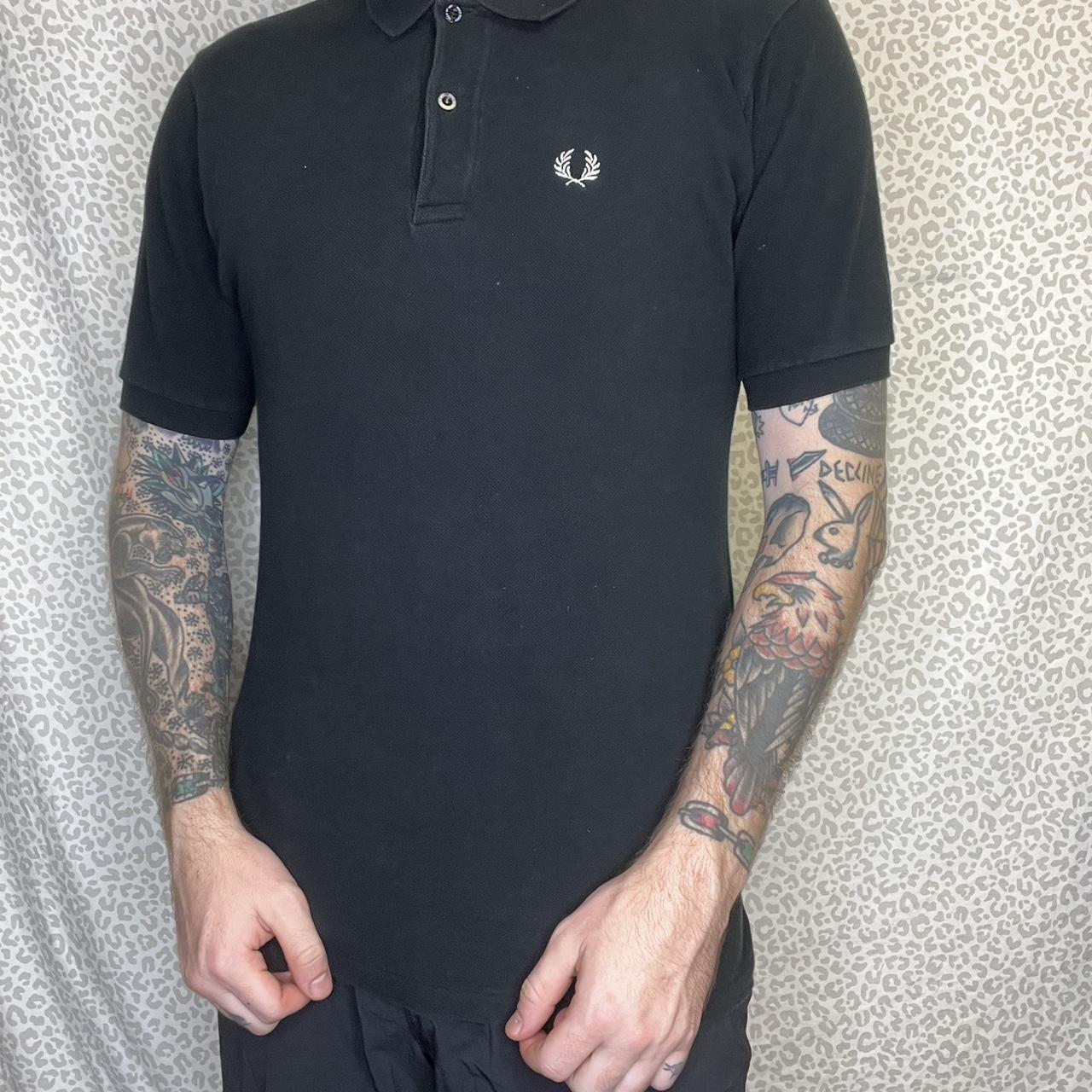 black fred perry shirt #fredperry #polo #oi... - Depop