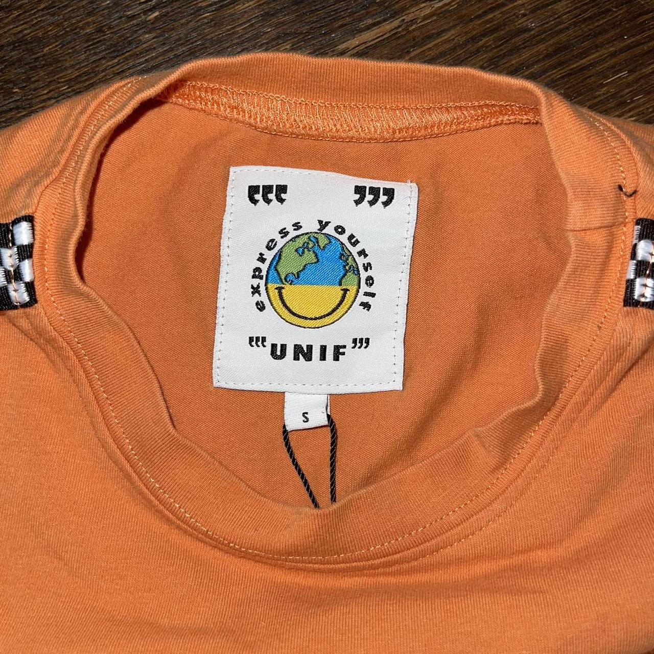 UNIF racer tee orange: color, size: small, zero... - Depop