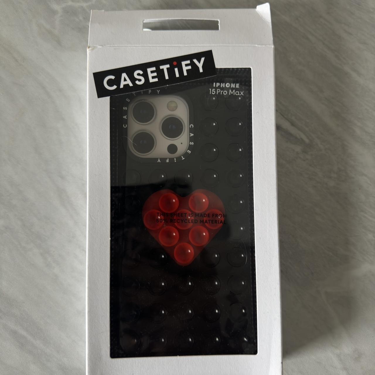 Casetify 15 PRO MAX red heart phone case black & red... | Depop