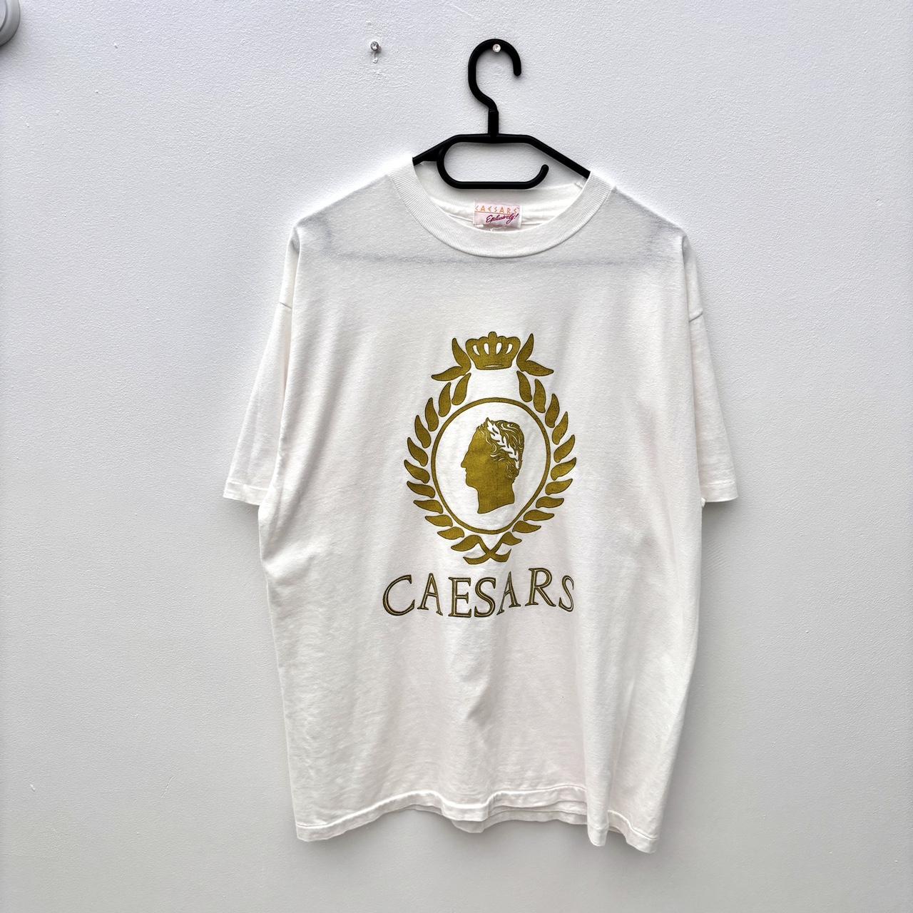 Vintage Caesars palace white single stitch T-shirt... - Depop