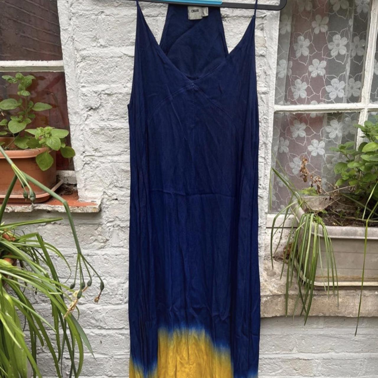 ASOS navy and yellow ombré dress, perfect for... - Depop