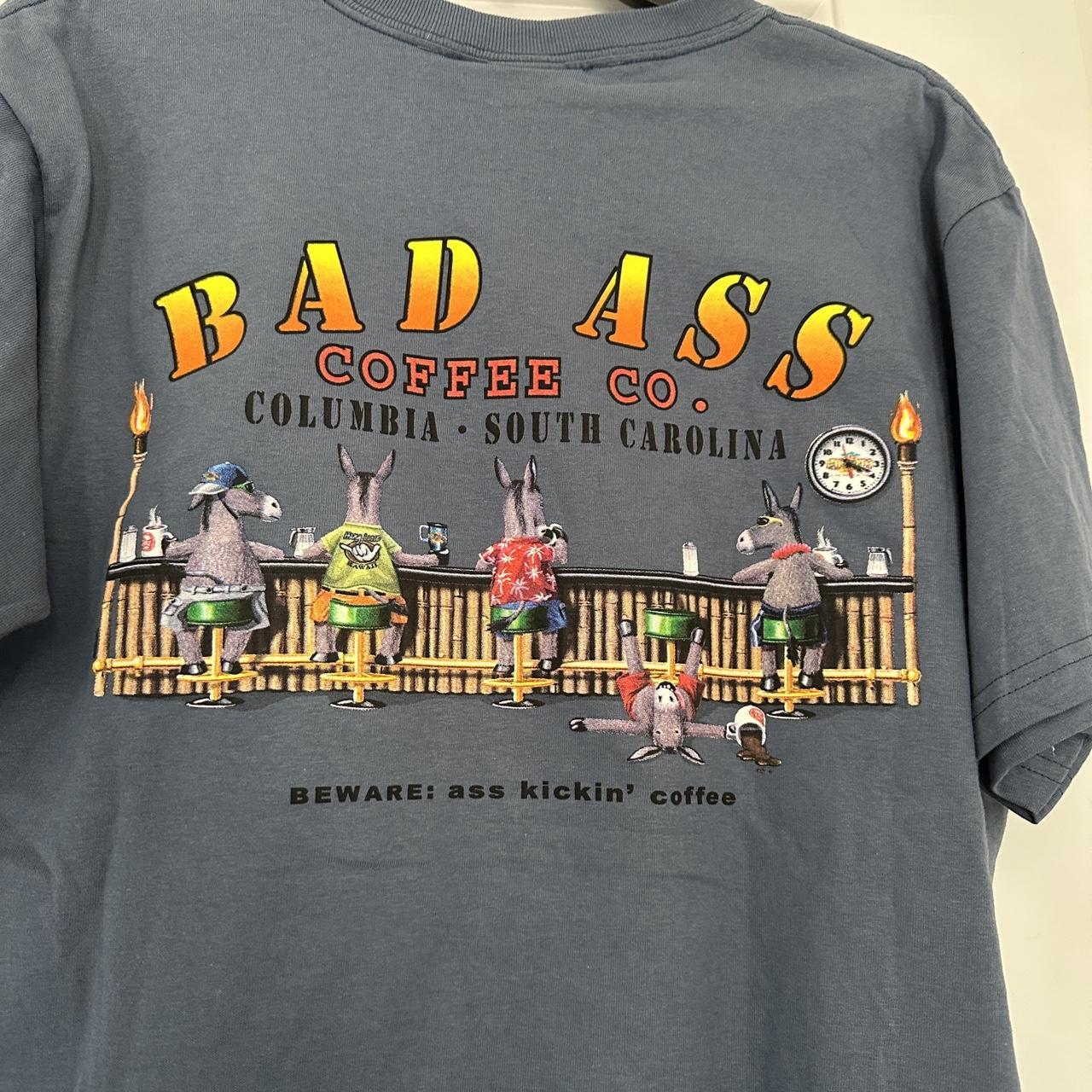 DARK BLUE-GRAY BAD ASS BAR T-SHIRT (*The first... - Depop