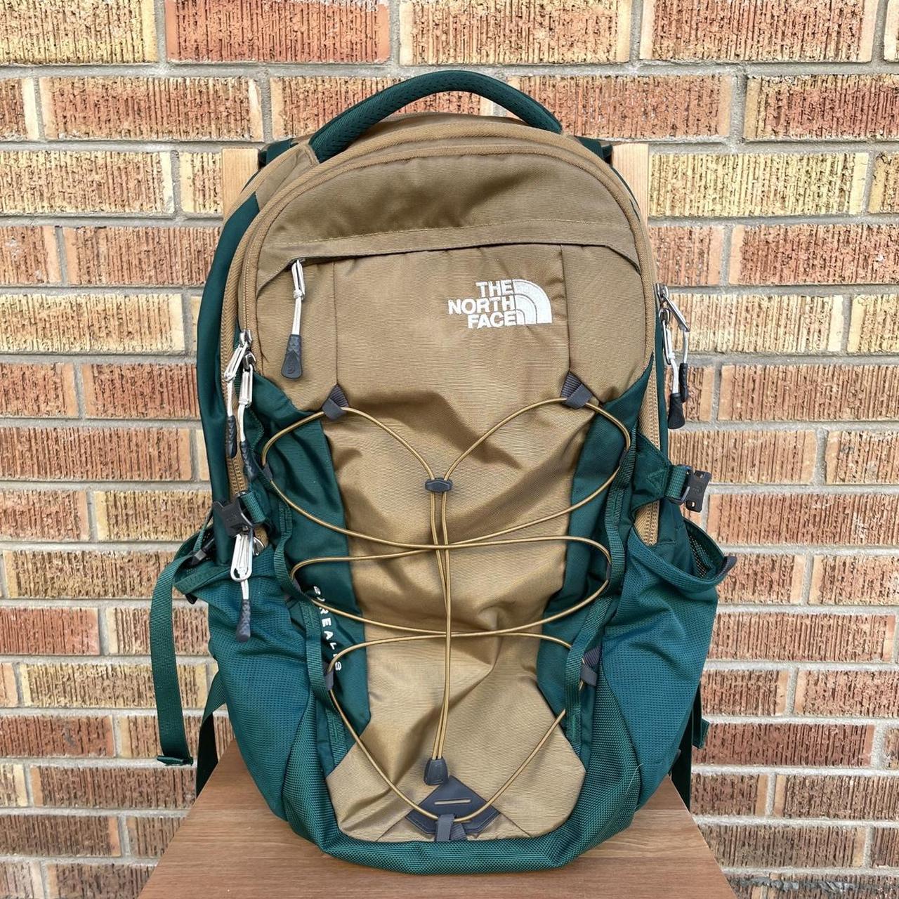 The North Face Borealis backpack Gold/Pine Green... - Depop
