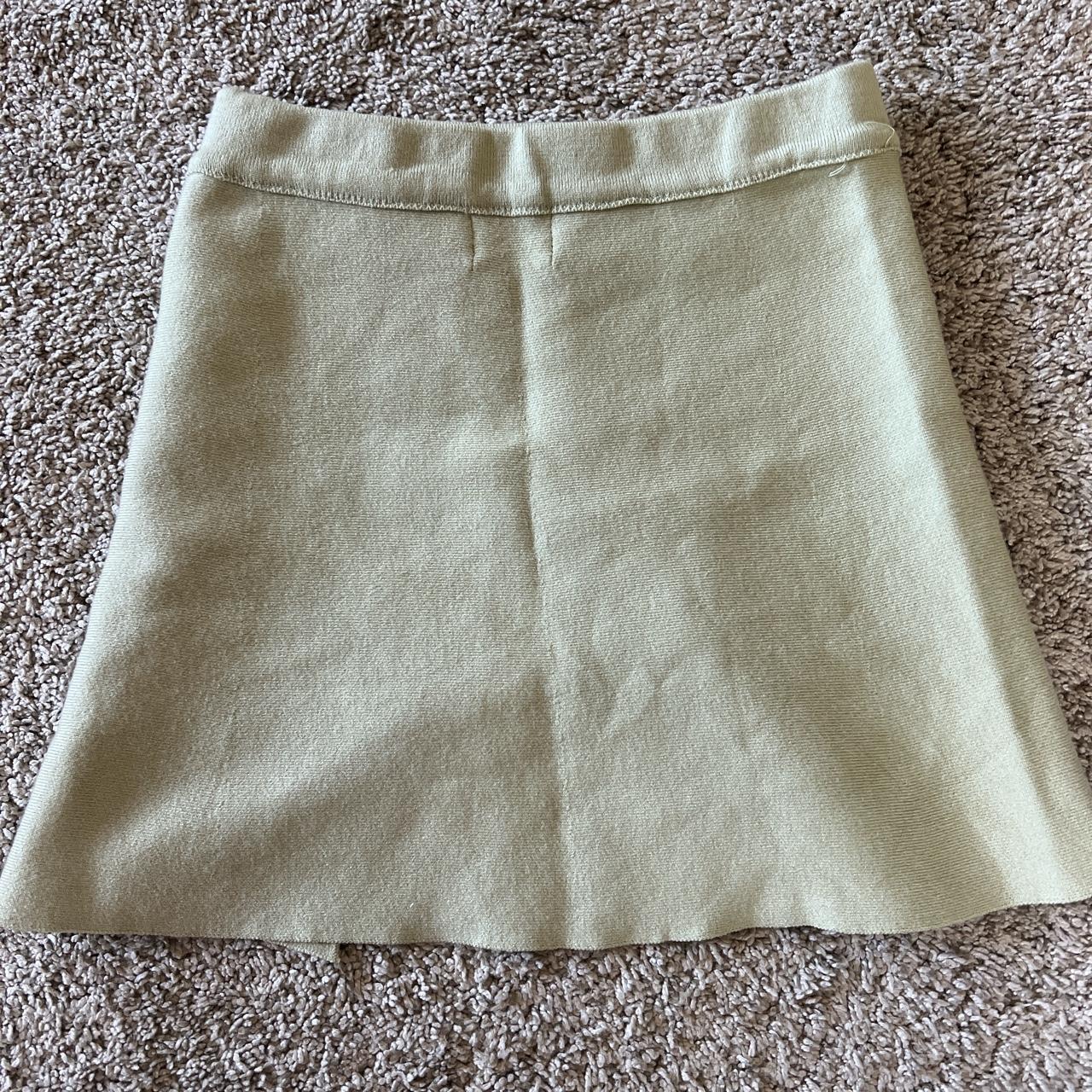 Verge Girl Vrg Grl Green Knit Mini Skirt Work Once Depop
