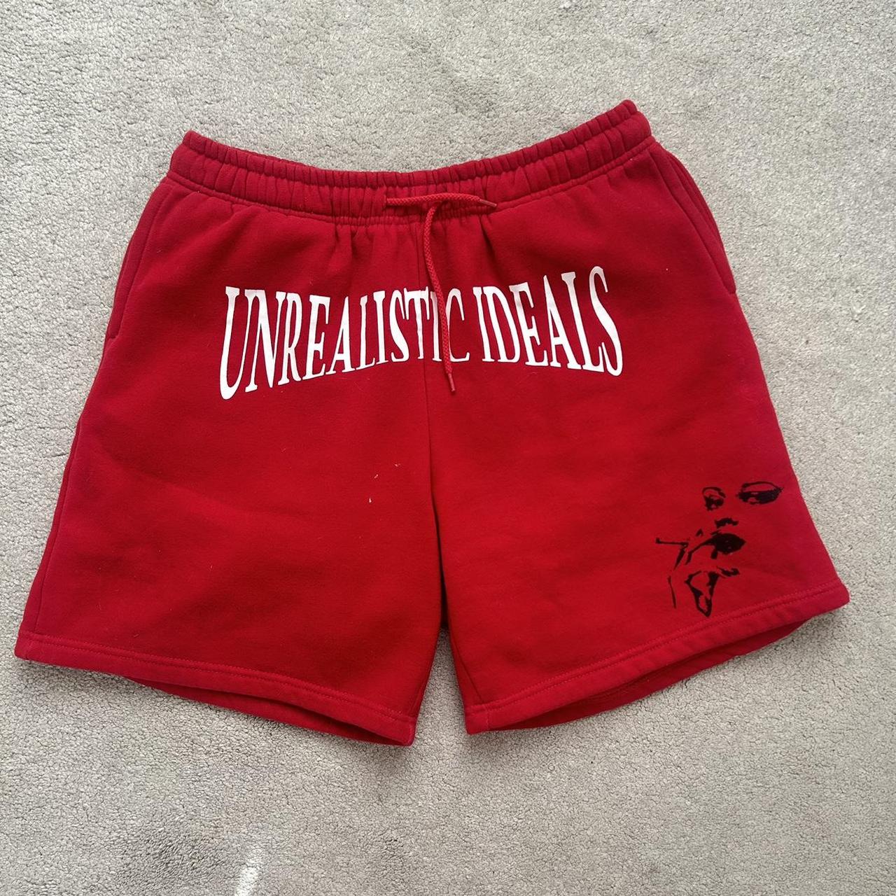 Named Collective Unrealistic Ideals Red Shorts Size... - Depop