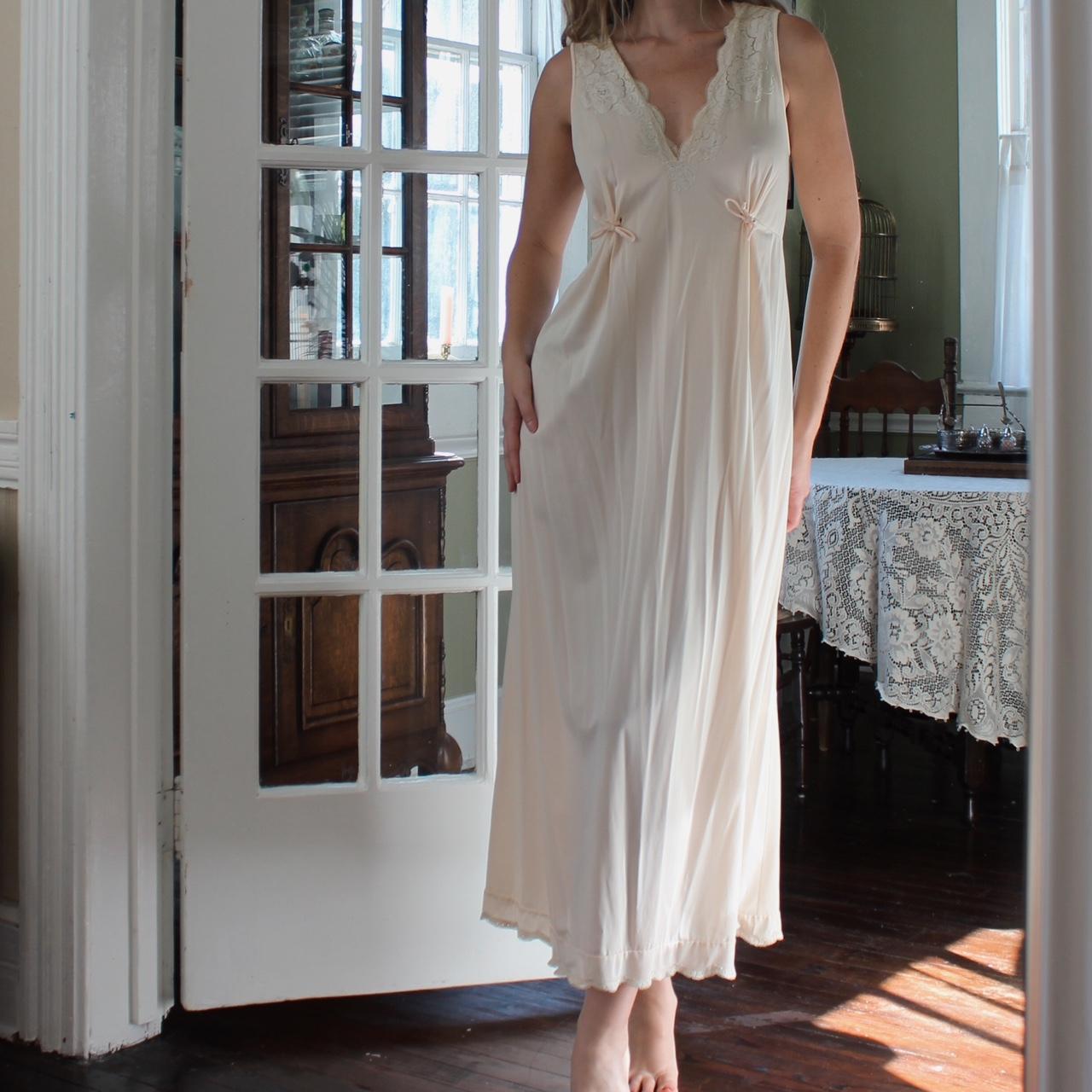 Vintage robe and dress set Lovely cream lace trim... - Depop